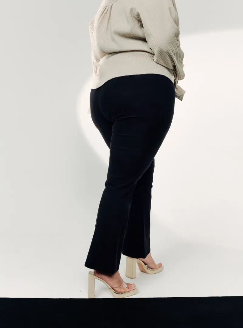 Ms Daphne Bootcut Trousers - Black – CURVA FABULOUS